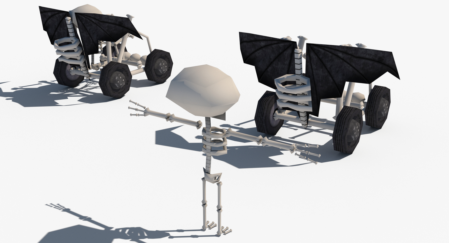 free skeleton character car 3d model