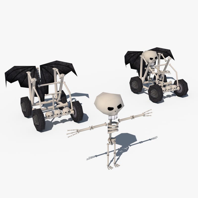free skeleton character car 3d model