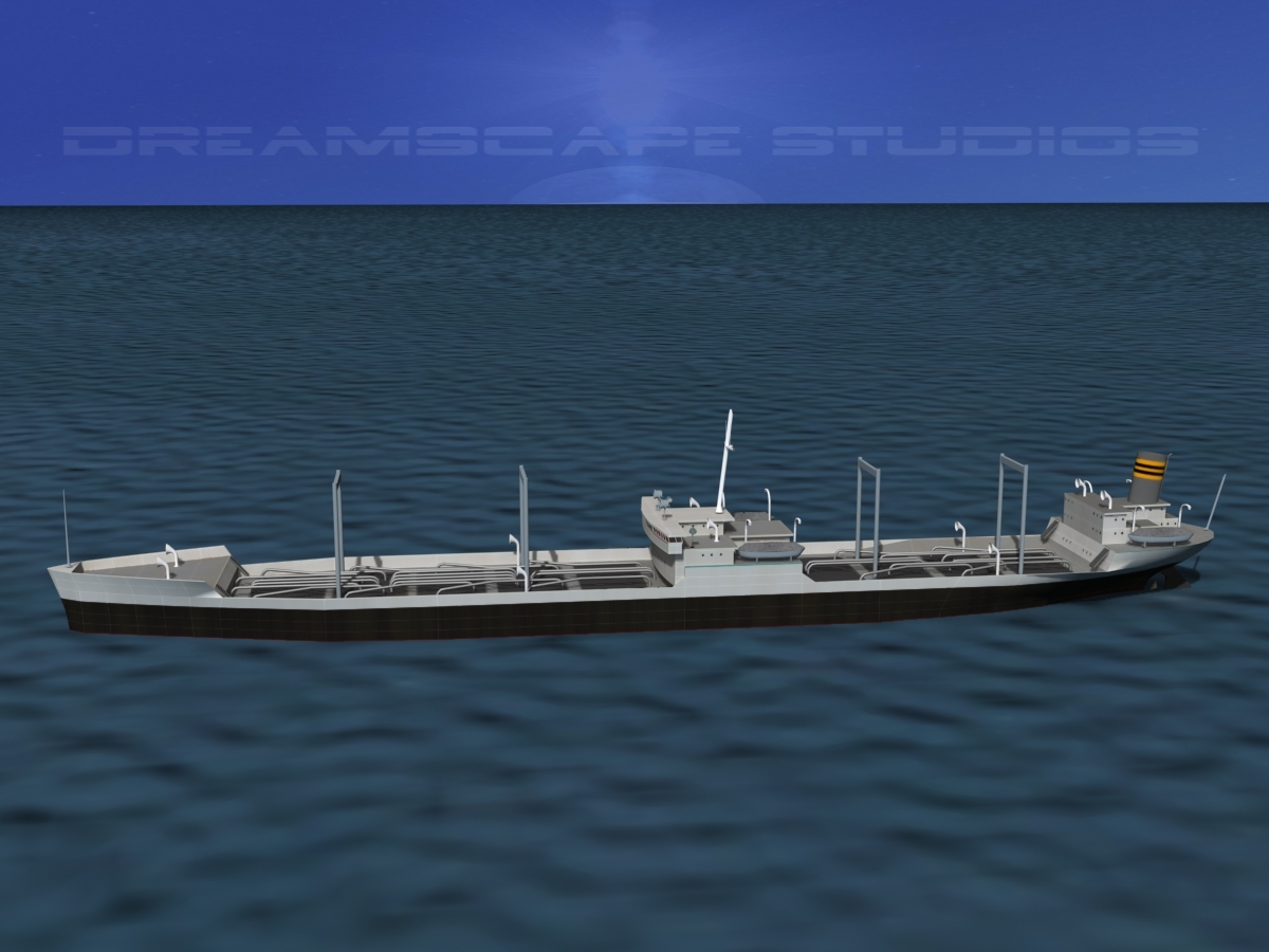 3d 3ds oil tanker ship 1940s