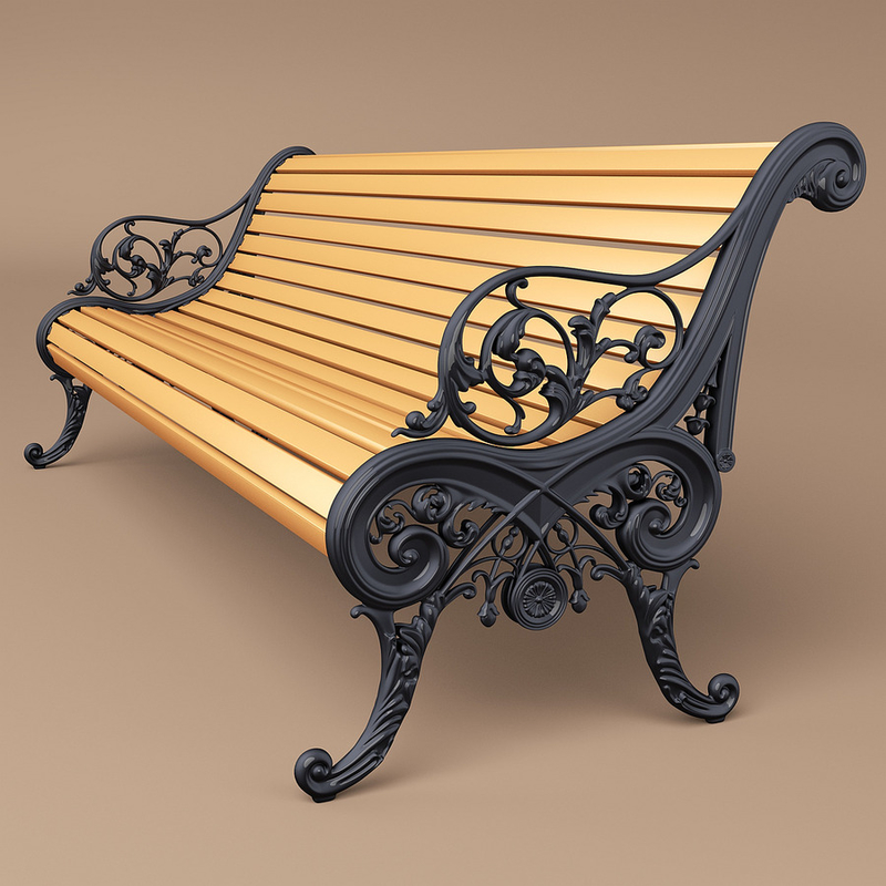 baroque bench obj