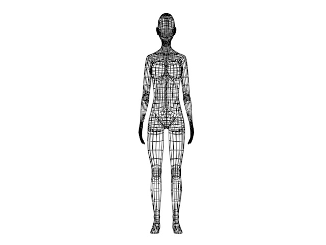 3d model simple female character body