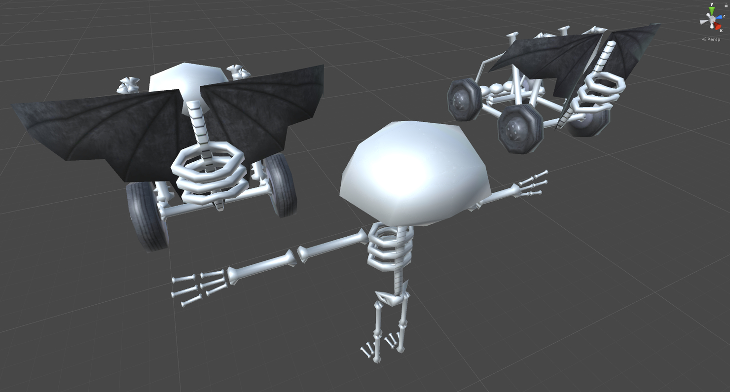 free skeleton character car 3d model