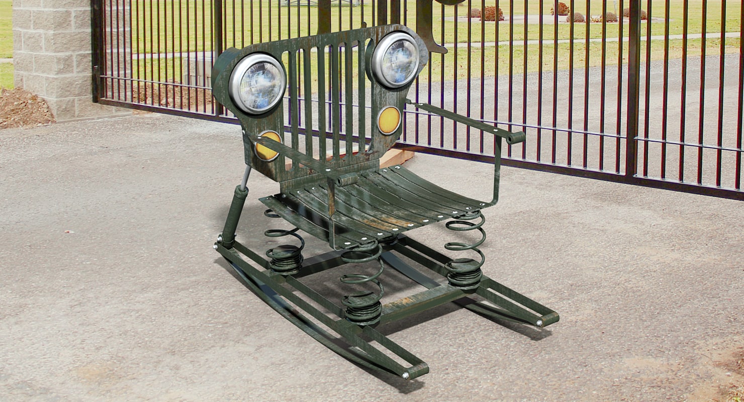 scrap metal chair 3d model