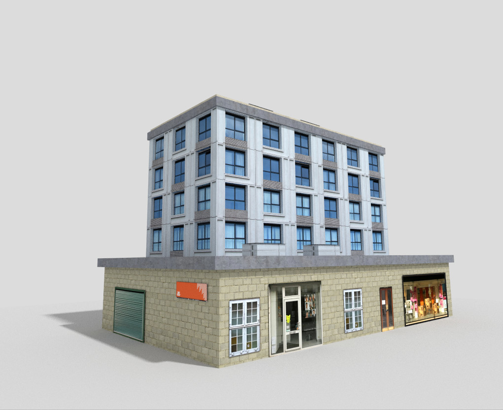 modèle 3D de bâtiment low poly - TurboSquid 1135105