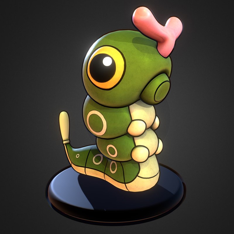 3d caterpie pokemon model