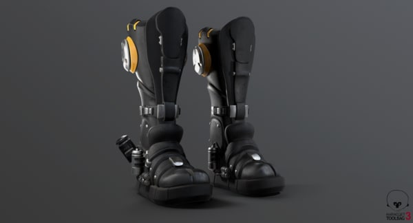 sci-fi boots 3d c4d