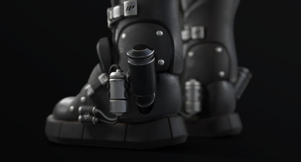 sci-fi boots 3d c4d