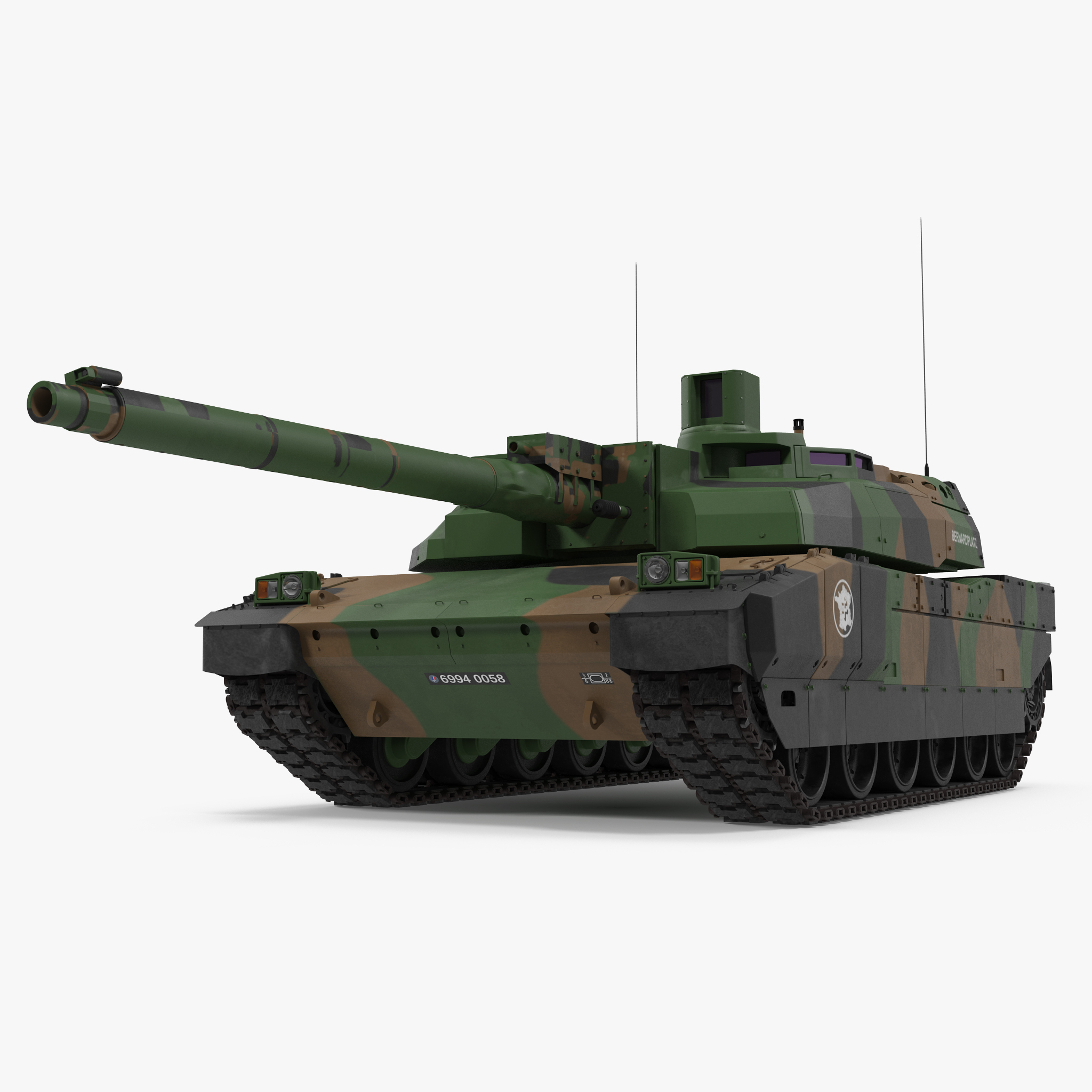 amx-56 leclerc french main 3d model