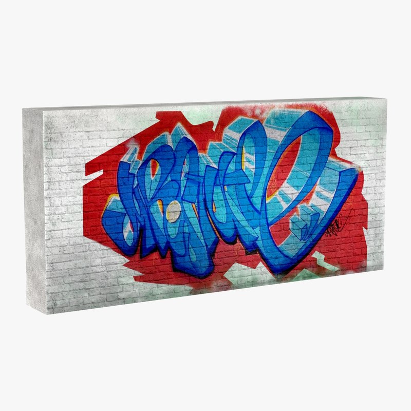 graffiti wall 3d model