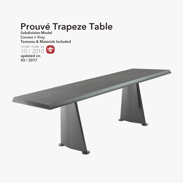 modelo 3d Mesa Prouve Trapeze - TurboSquid 573120