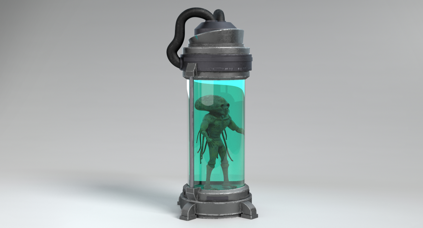 sci-fi specimen container 3d 3ds