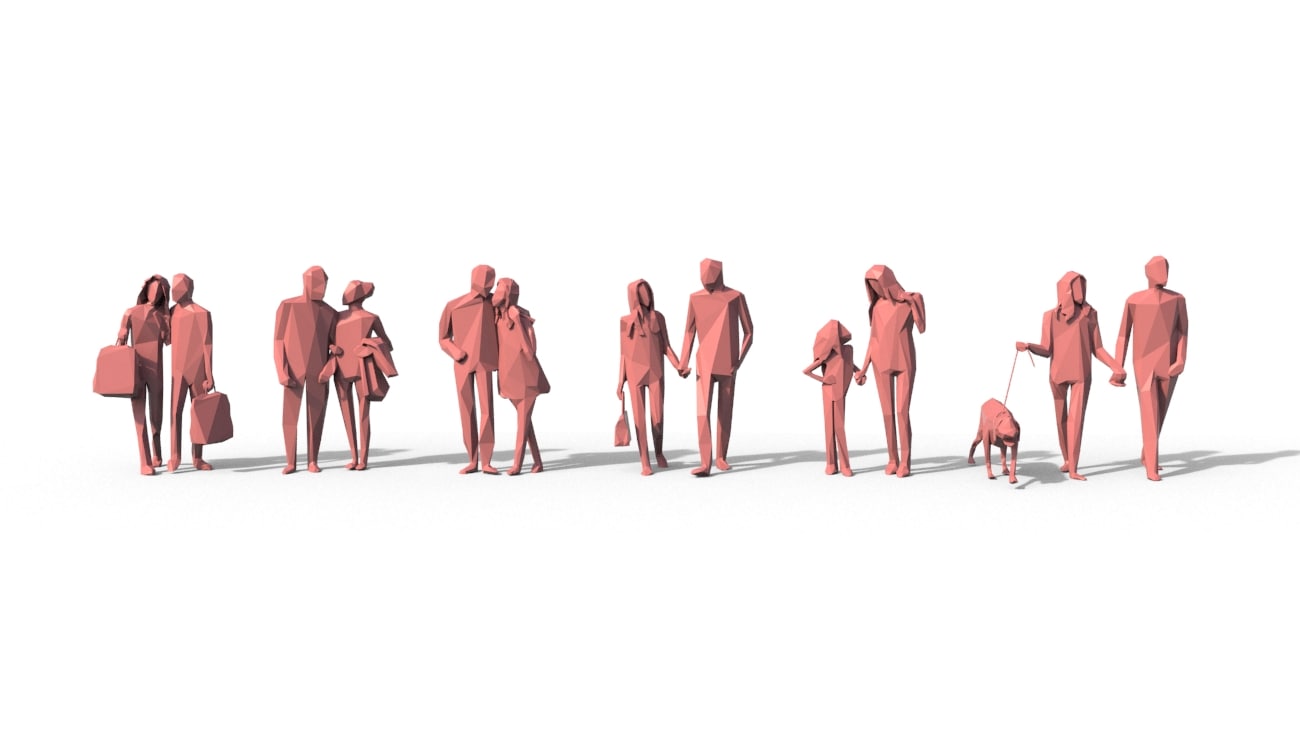 3d people crowd model