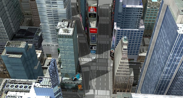 3d new york square time