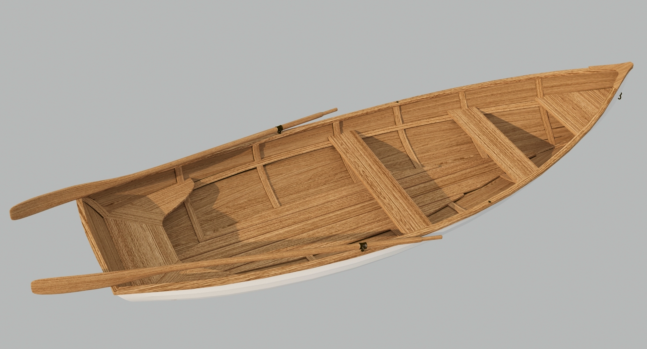 3d model wood lifeboat