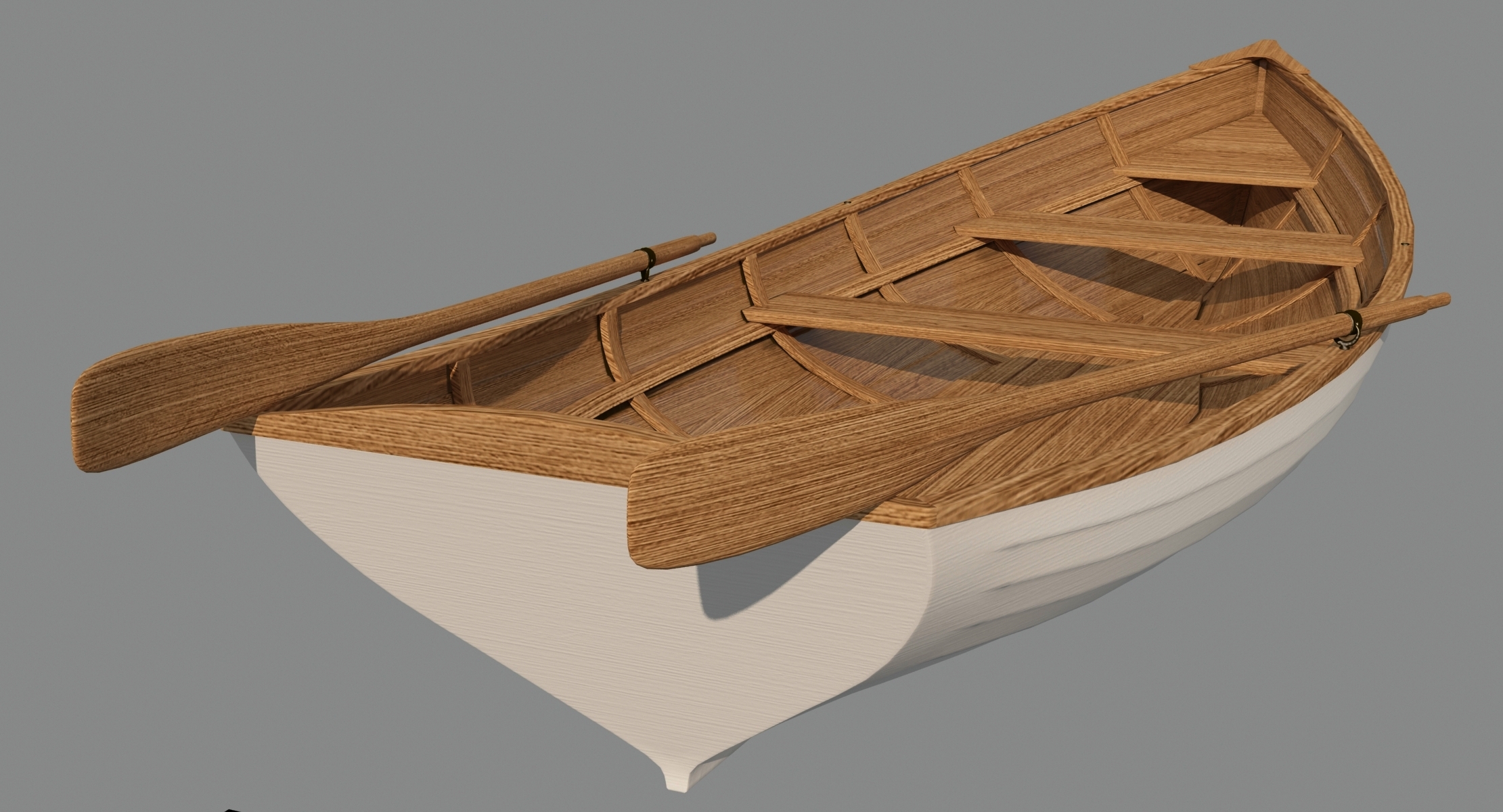 3d model wood lifeboat