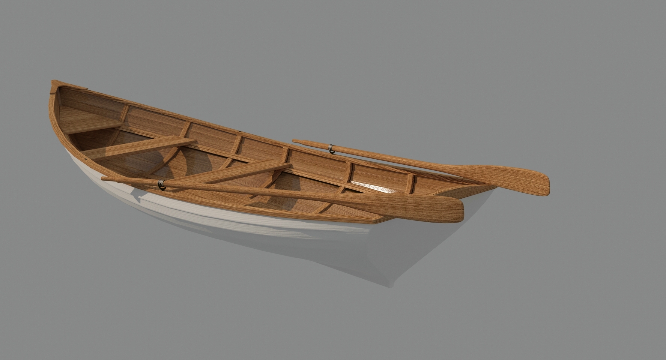 3d model wood lifeboat