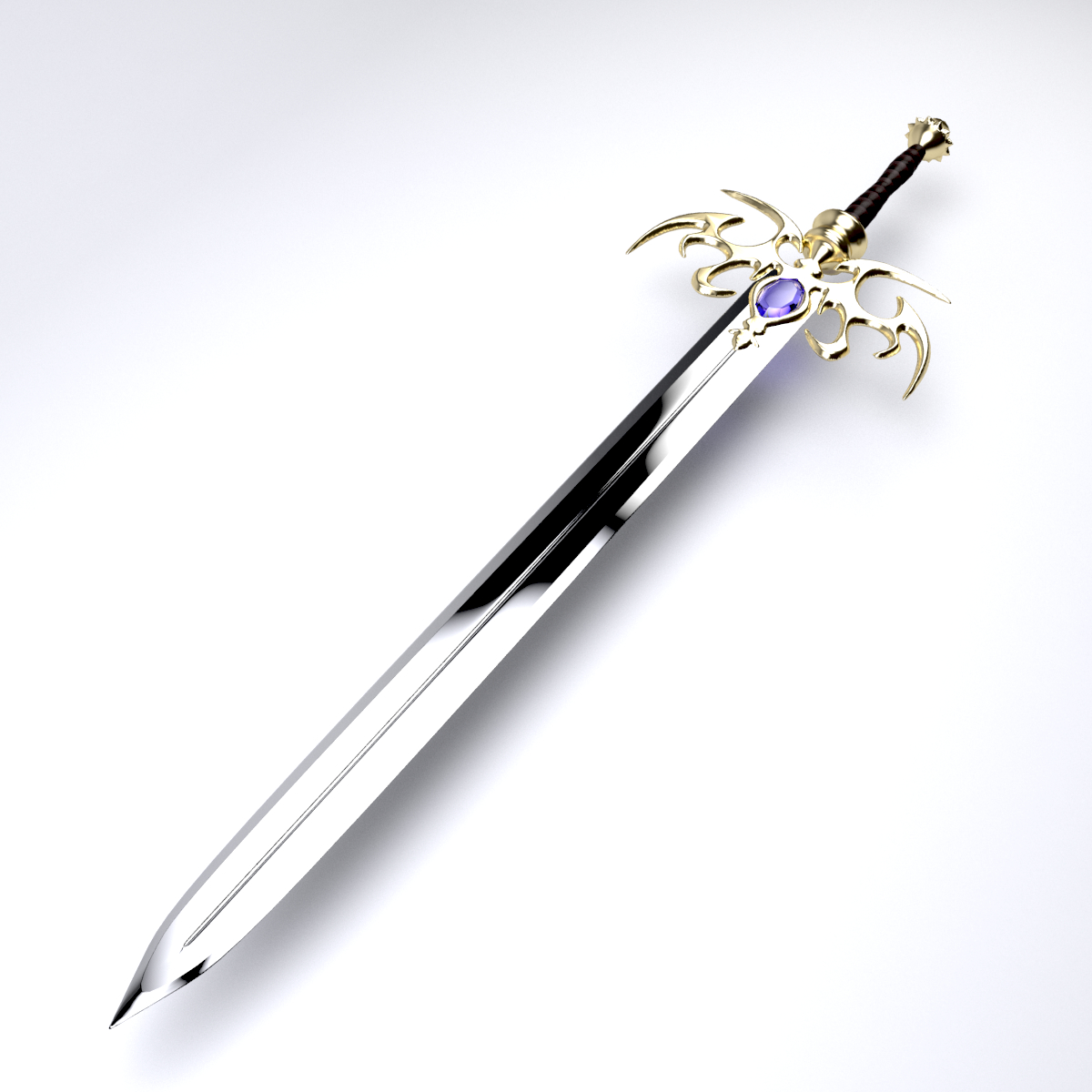 fantasy long sword 3d model