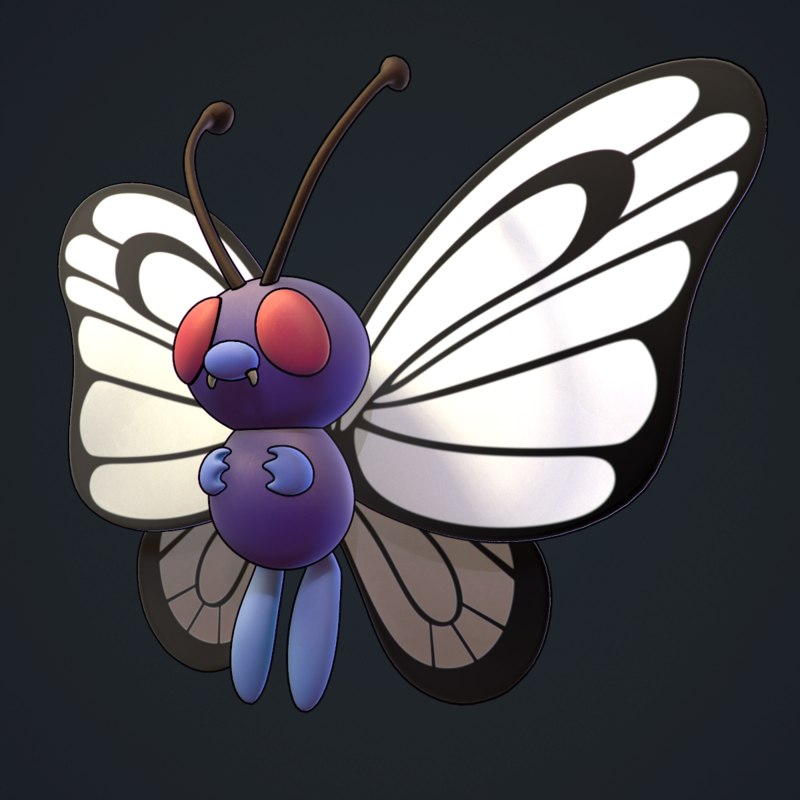 3d model of butterfree pokemon
