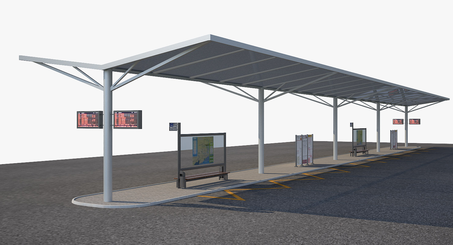 3d bus stop model