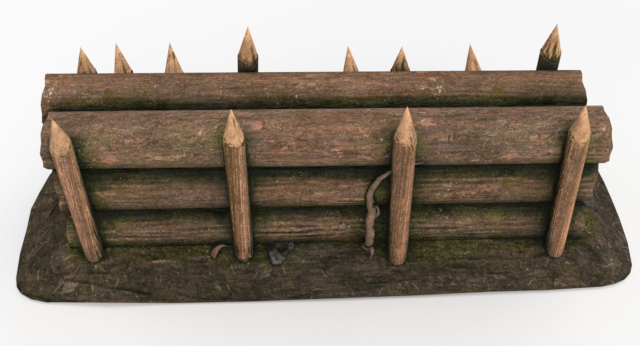 wood barricade pbr 3d model