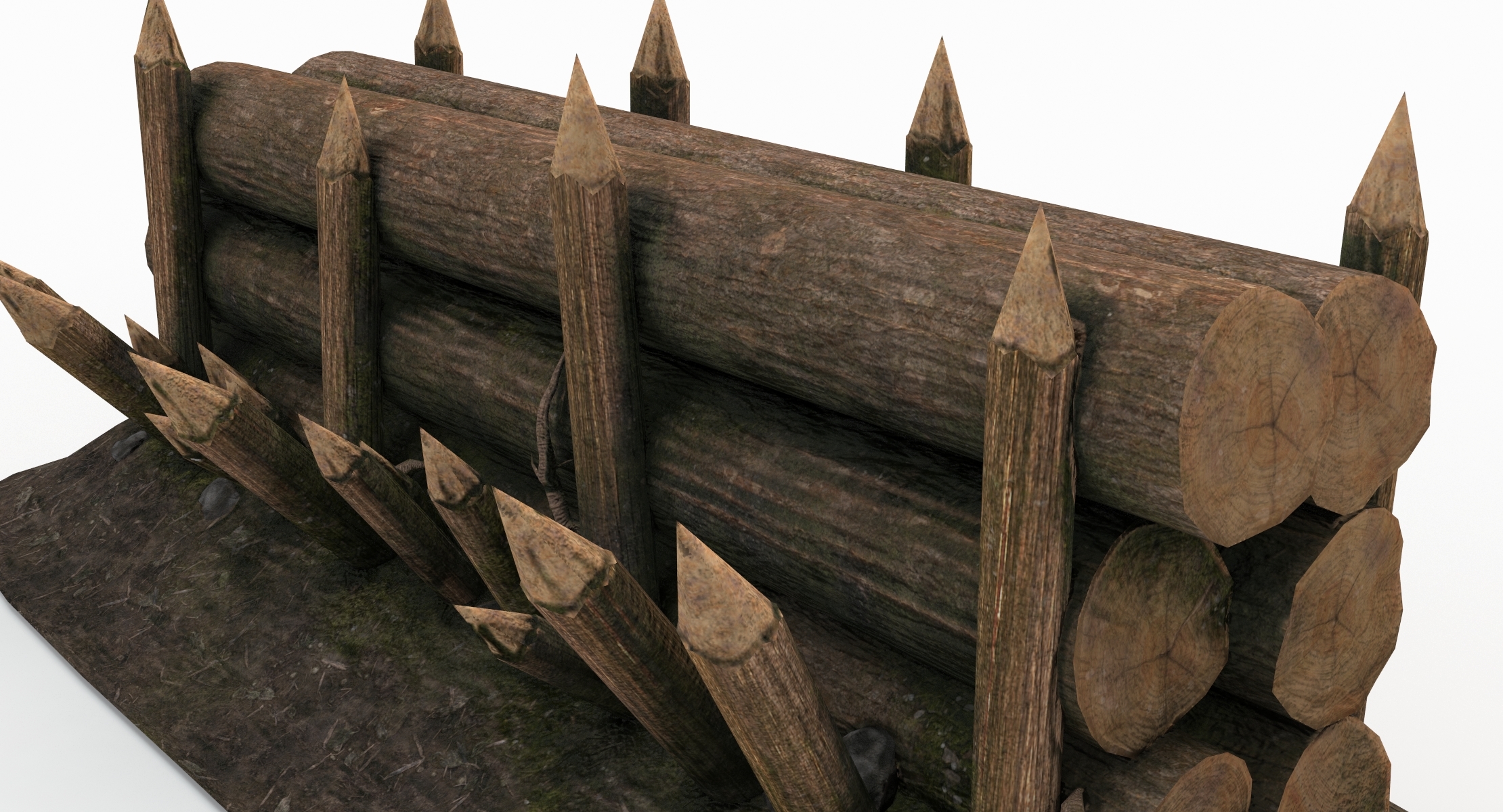 wood barricade pbr 3d model