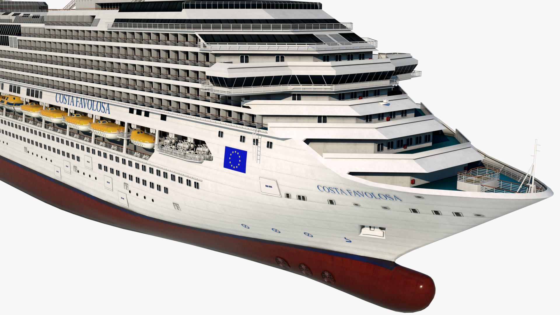 3d cruise vessel costa favolosa model