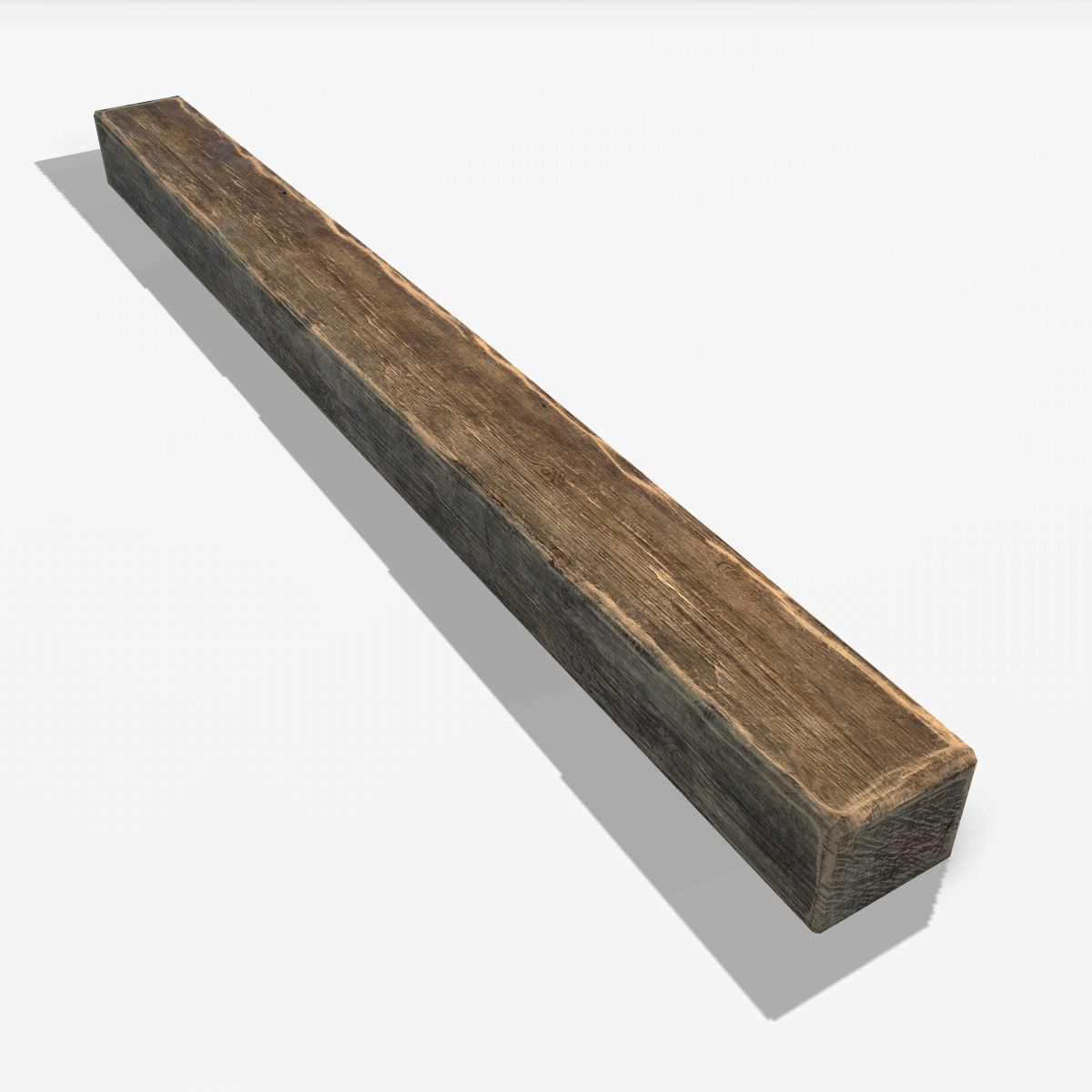 square wood log 3d model