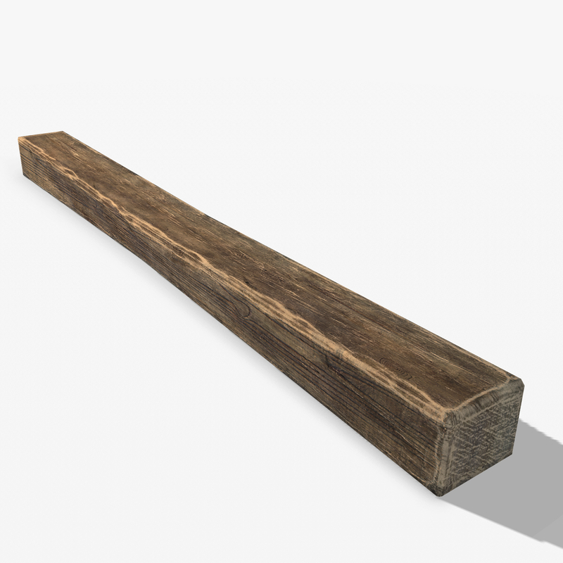square wood log 3d model
