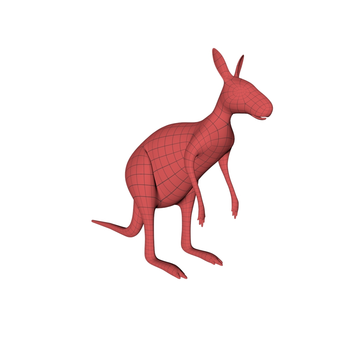 base mesh kangaroo 3d obj
