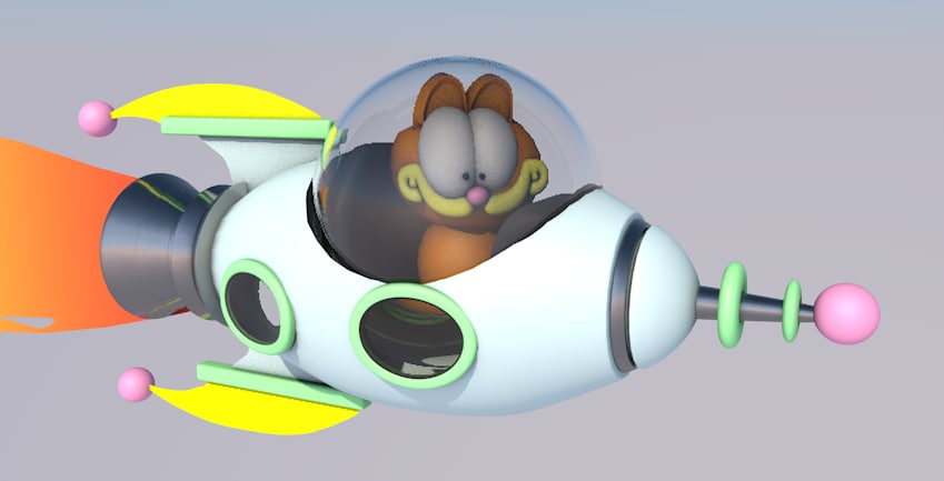spaceship garfield cartoon 3d x