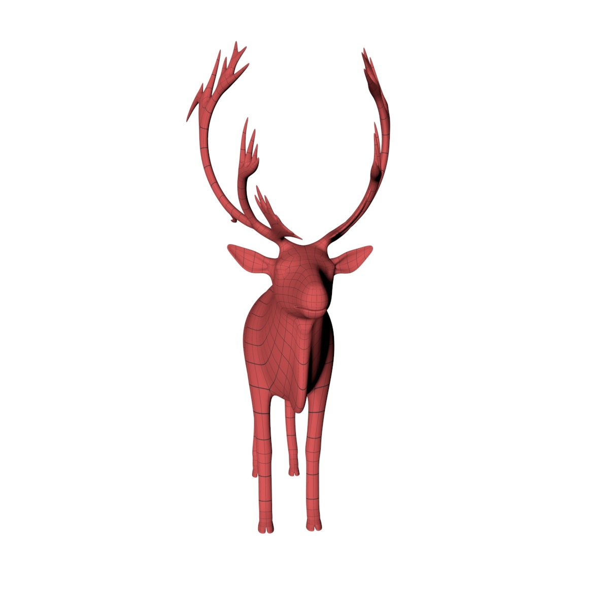 3d model base mesh reindeer