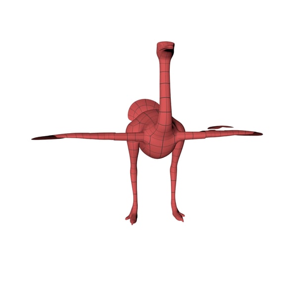 base mesh ostrich 3d model
