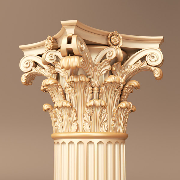 corinthian capital 3d obj