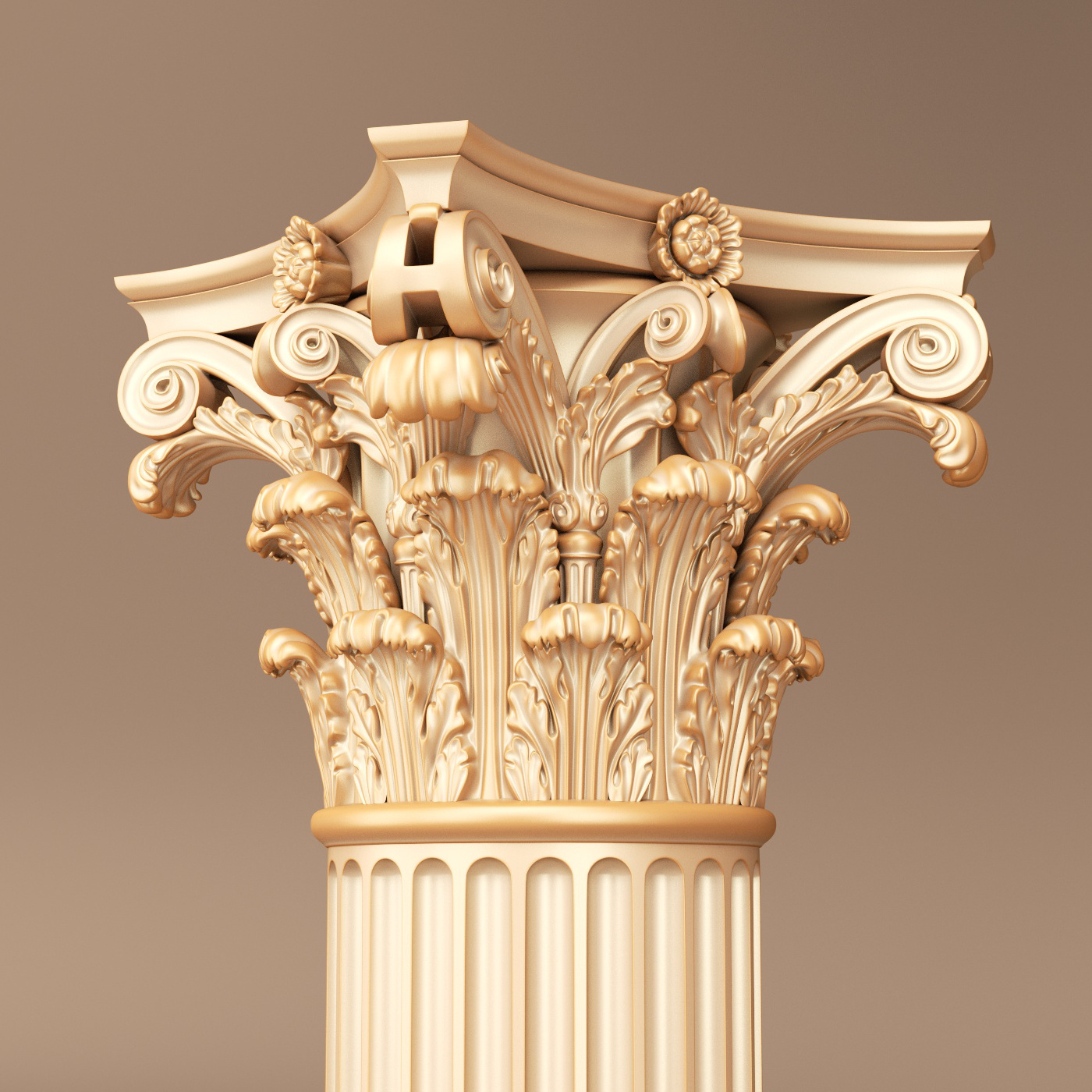 corinthian capital 3d obj