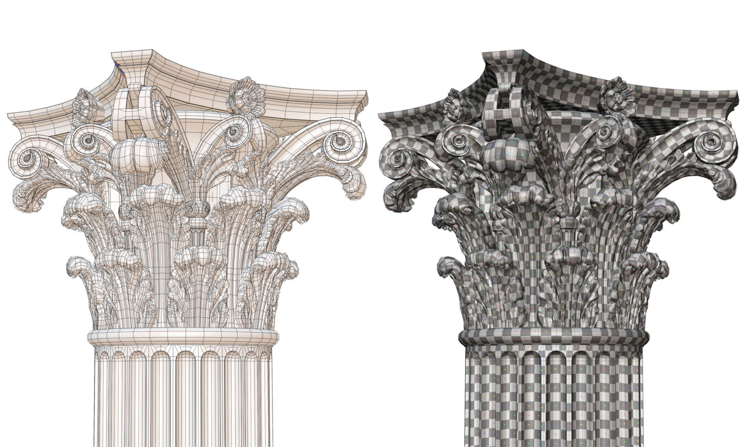 corinthian capital 3d obj