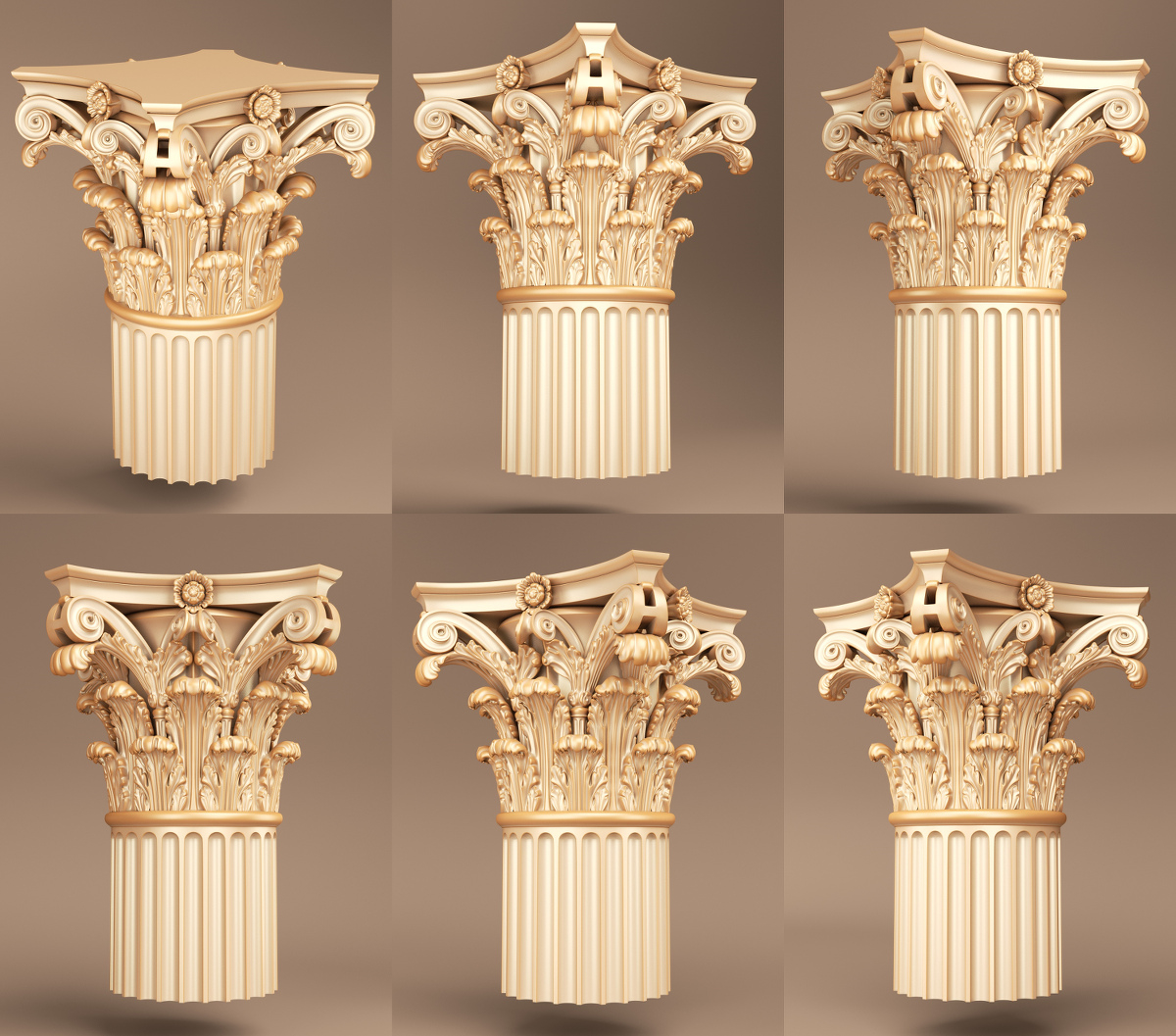 corinthian capital 3d obj