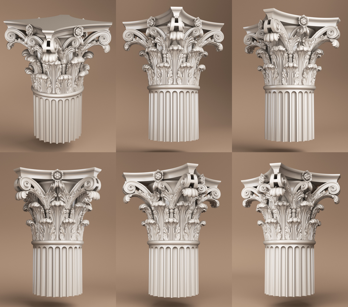 corinthian capital 3d obj