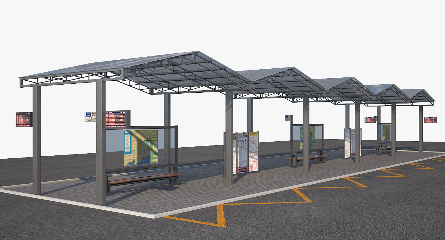 3d model of bus stop