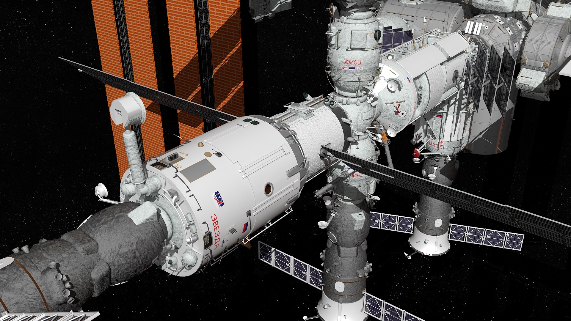 iss service module zvezda c4d