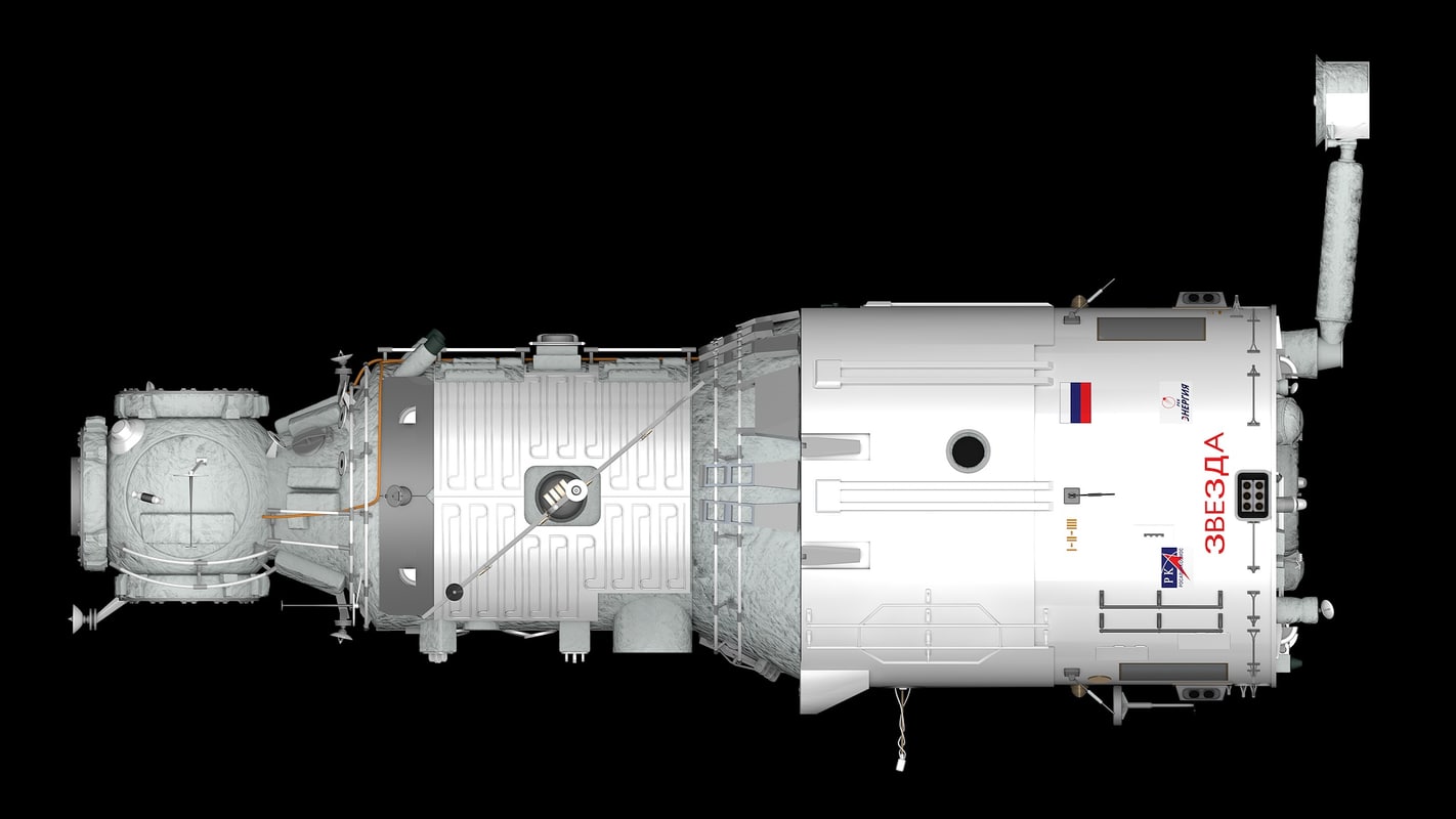 iss service module zvezda c4d