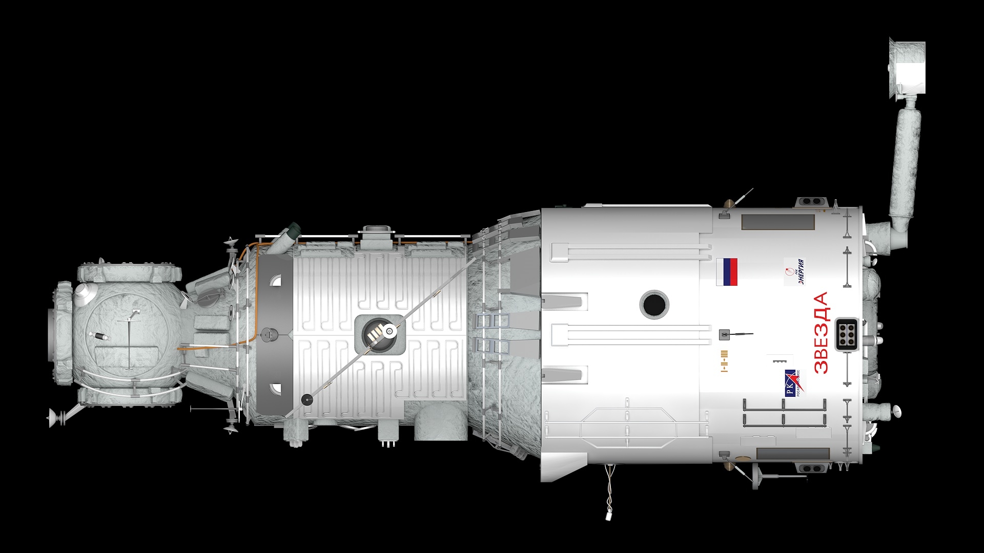 iss service module zvezda c4d