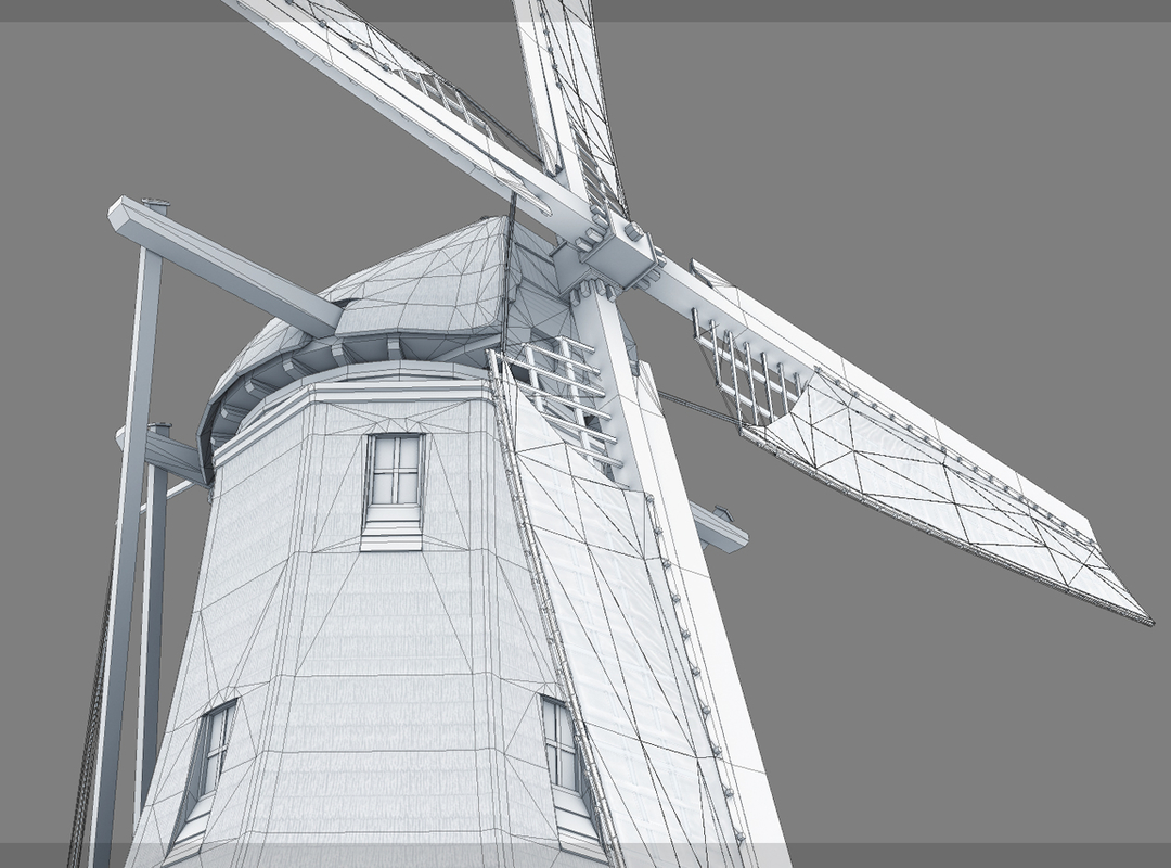 3d model low-poly holland windmill