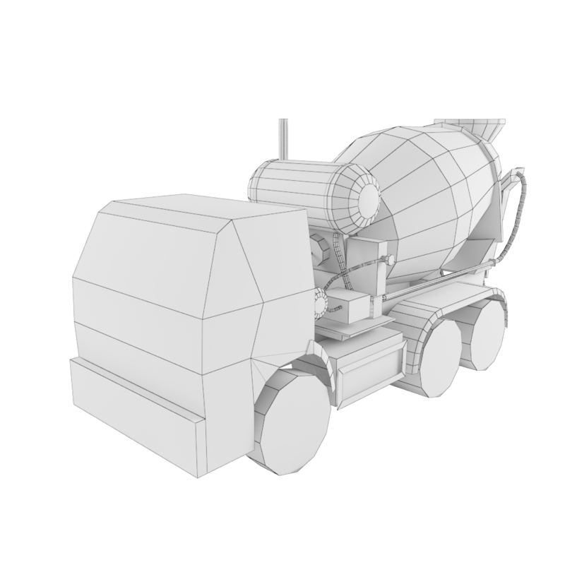 3d mixer truck model