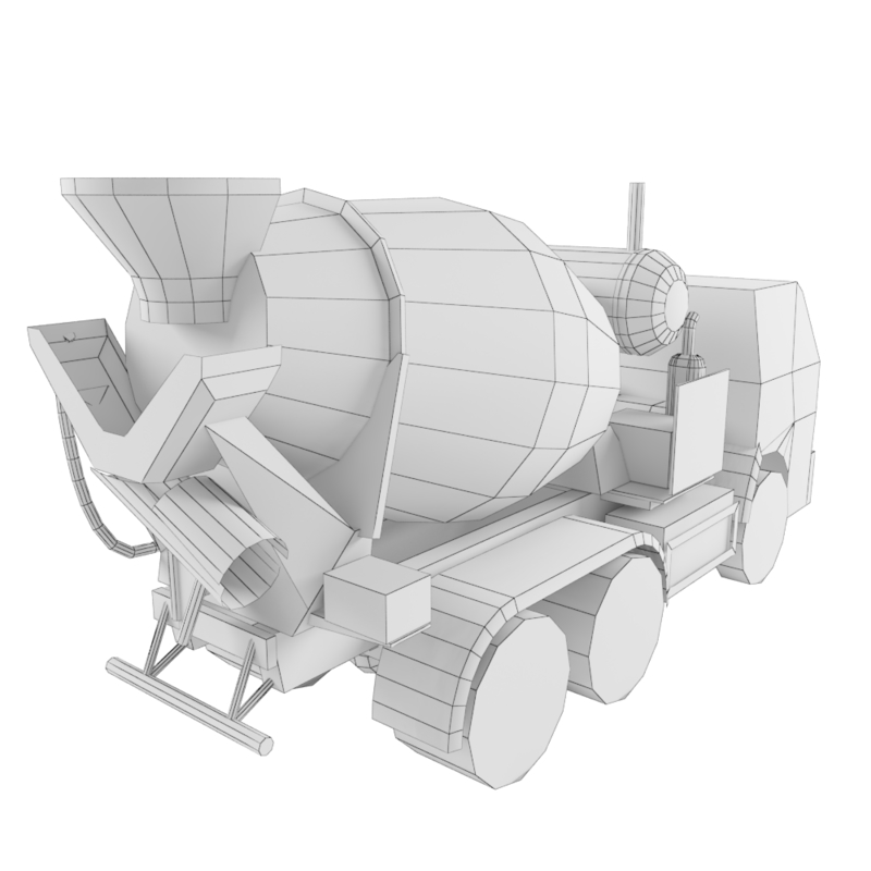 3d mixer truck model