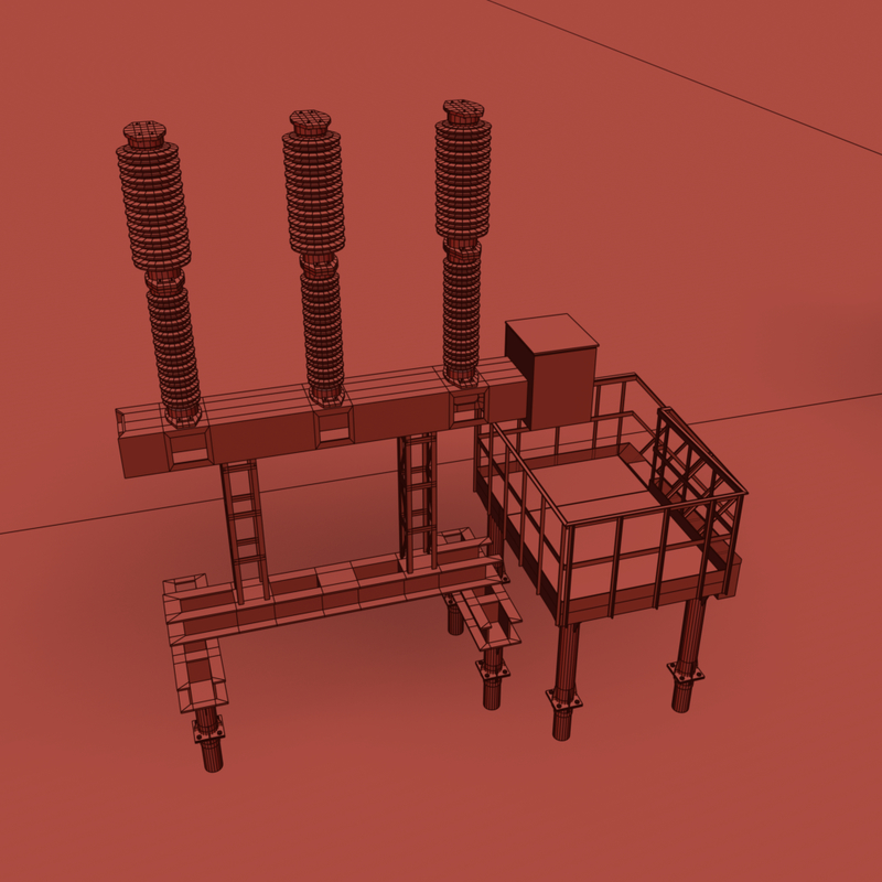 electric substation 3d model