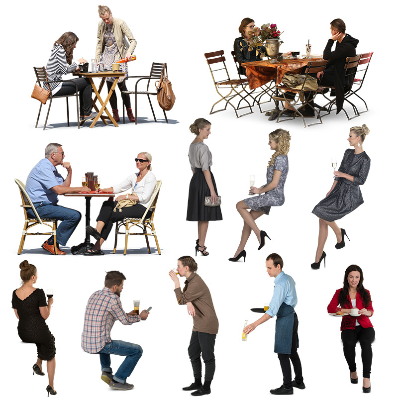 Texture Photoshop people cafe bar