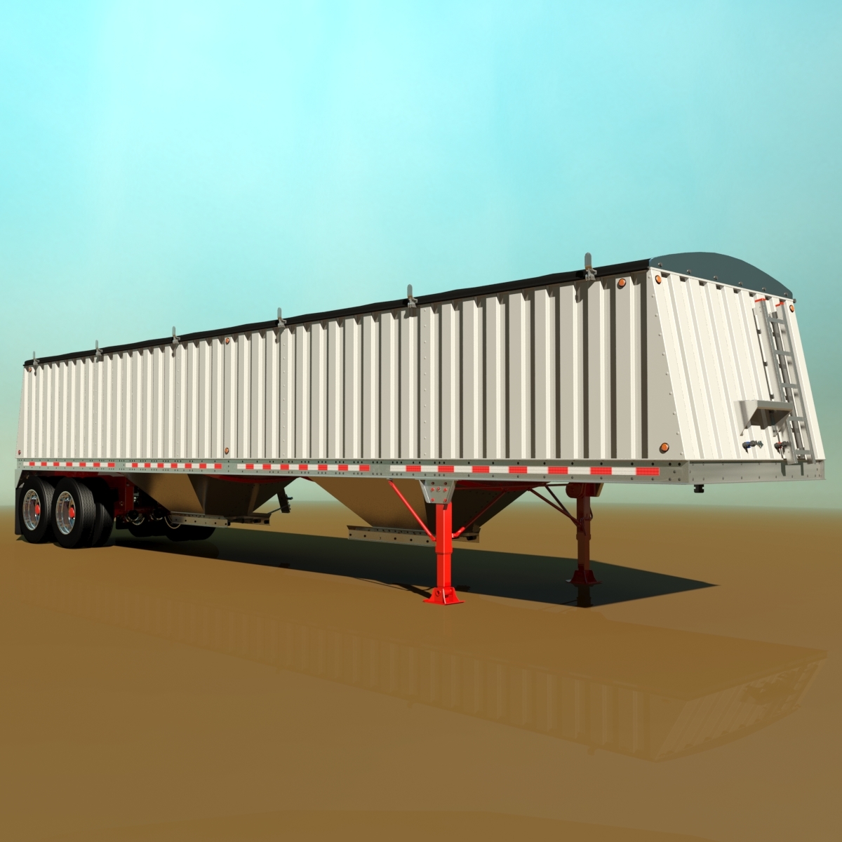 3d grain semi trailer model