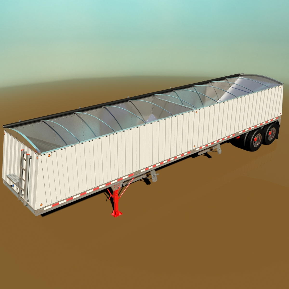 3d grain semi trailer model