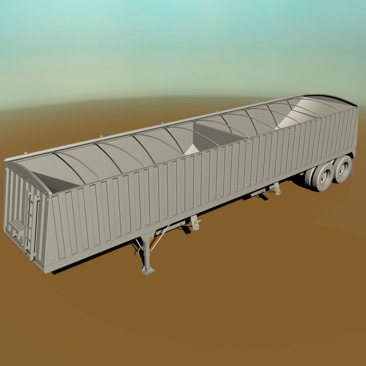 3d grain semi trailer model