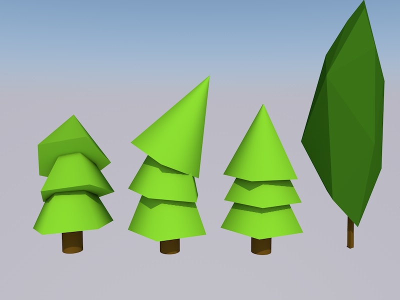 3d pack forest trees model